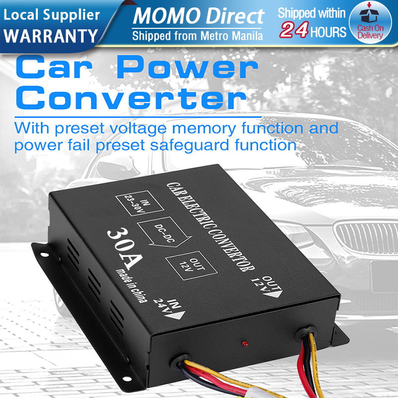 Car DC 24V To 12V 30A Converter Step Down Inverter 24V-12V Voltage Step ...