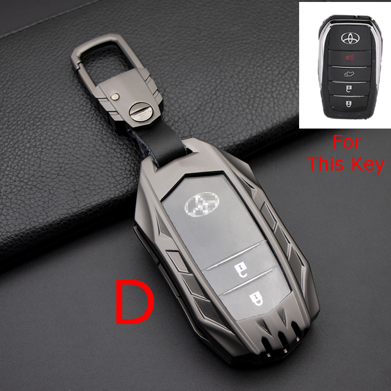 SP โปร่งใส TPU โลหะผสมสังกะสีฝาครอบกุญแจรถสำหรับ Toyota Smart Key Case ...