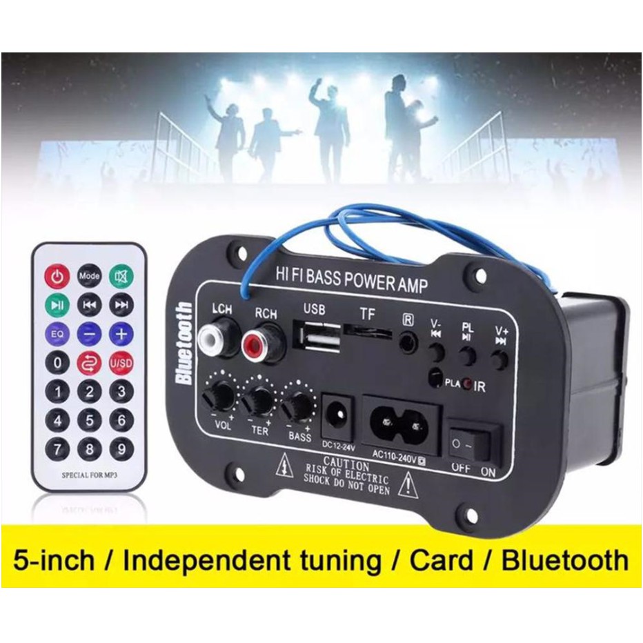 【NEW】 220V Mini Bluetooth Hi-Fi Bass Amplifier AMP For Cars Motorcycle ...