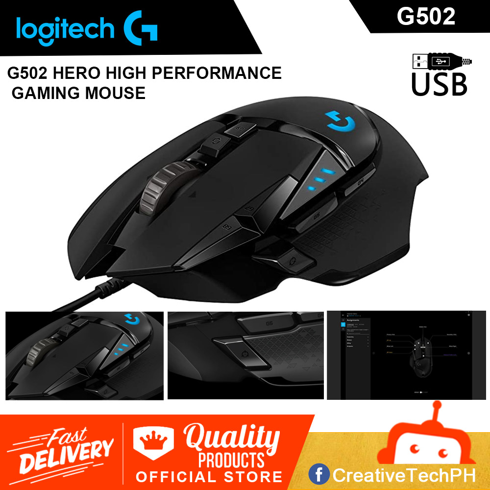 ORIGINAL Logitech G502 HERO HIGH PERFORMANCE GAMING MOUSE (LIGHTSYNC ...