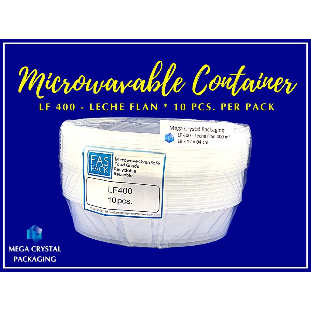 Microwavable Container LF 400 - Leche Flan 400 ml / 13.5 oz ( 10 pcs ...