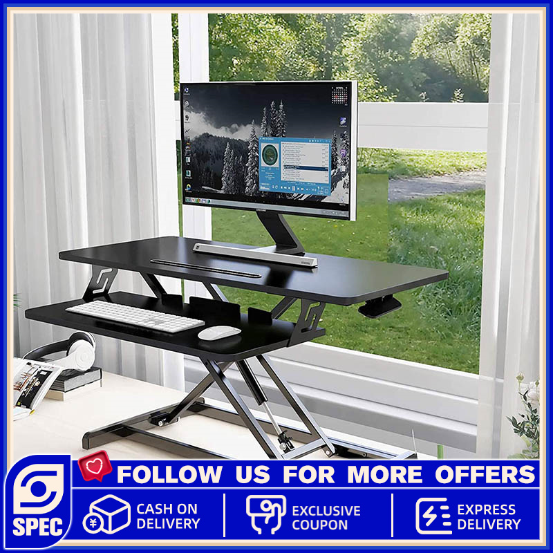 Spec Smugdesk 32 Inch Adjustable Ergonomic Sitting Standing Convertible Desk Workstation Riser ...