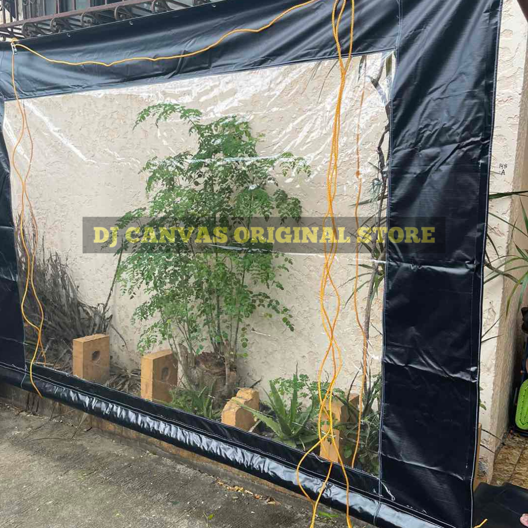 6ft x 10ft COMPLETE SET WITH PULLEY AND ROPE TRANSPARENT ROLL UP WITH ...