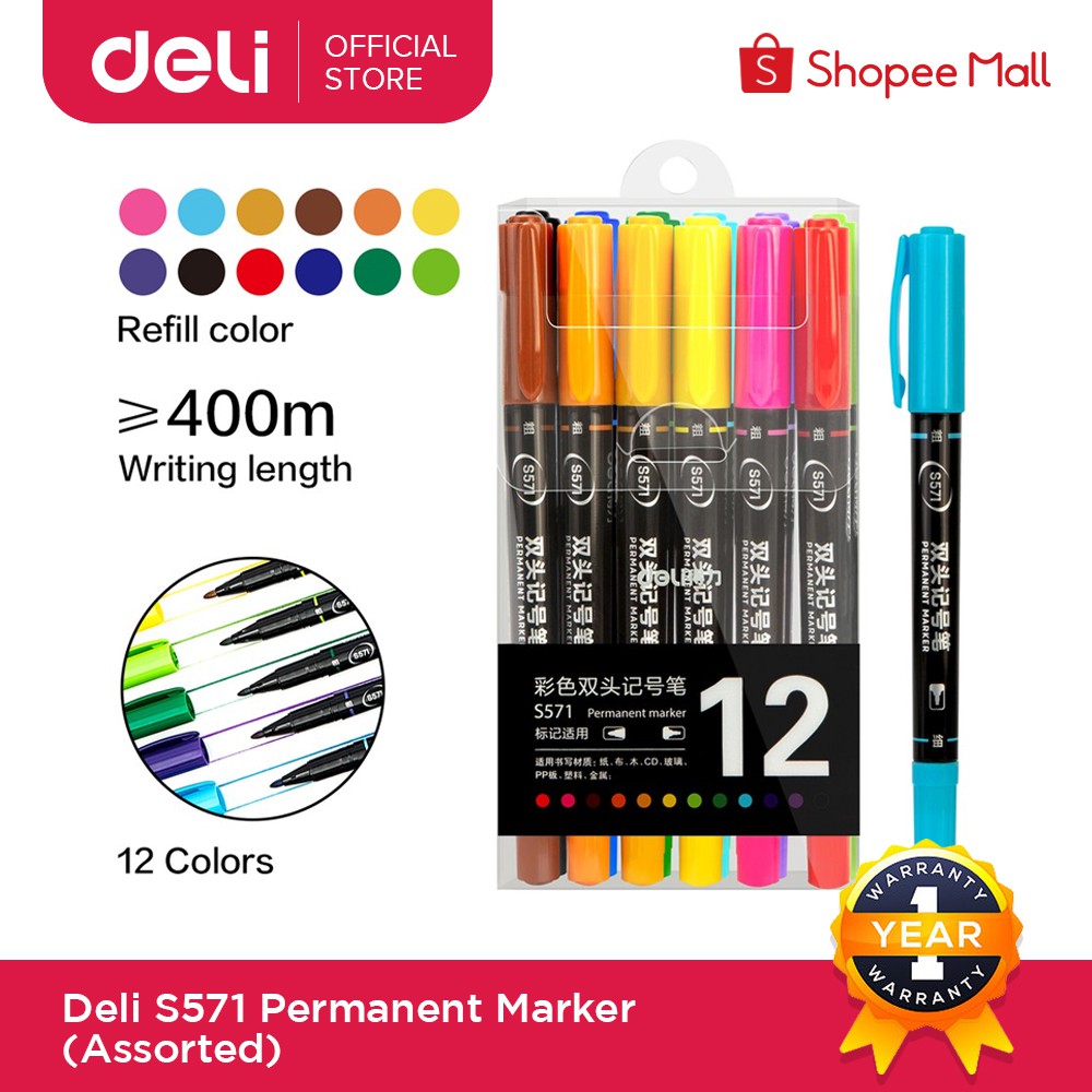 Deli S571 Permanent Marker | Lazada PH