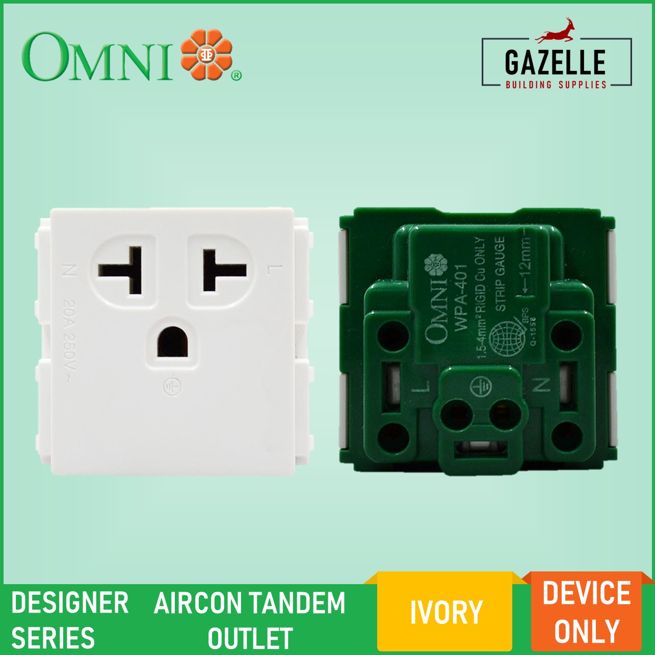Omni Designer Series Aircon Tandem Outlet Ivory DWA-401 | Lazada PH