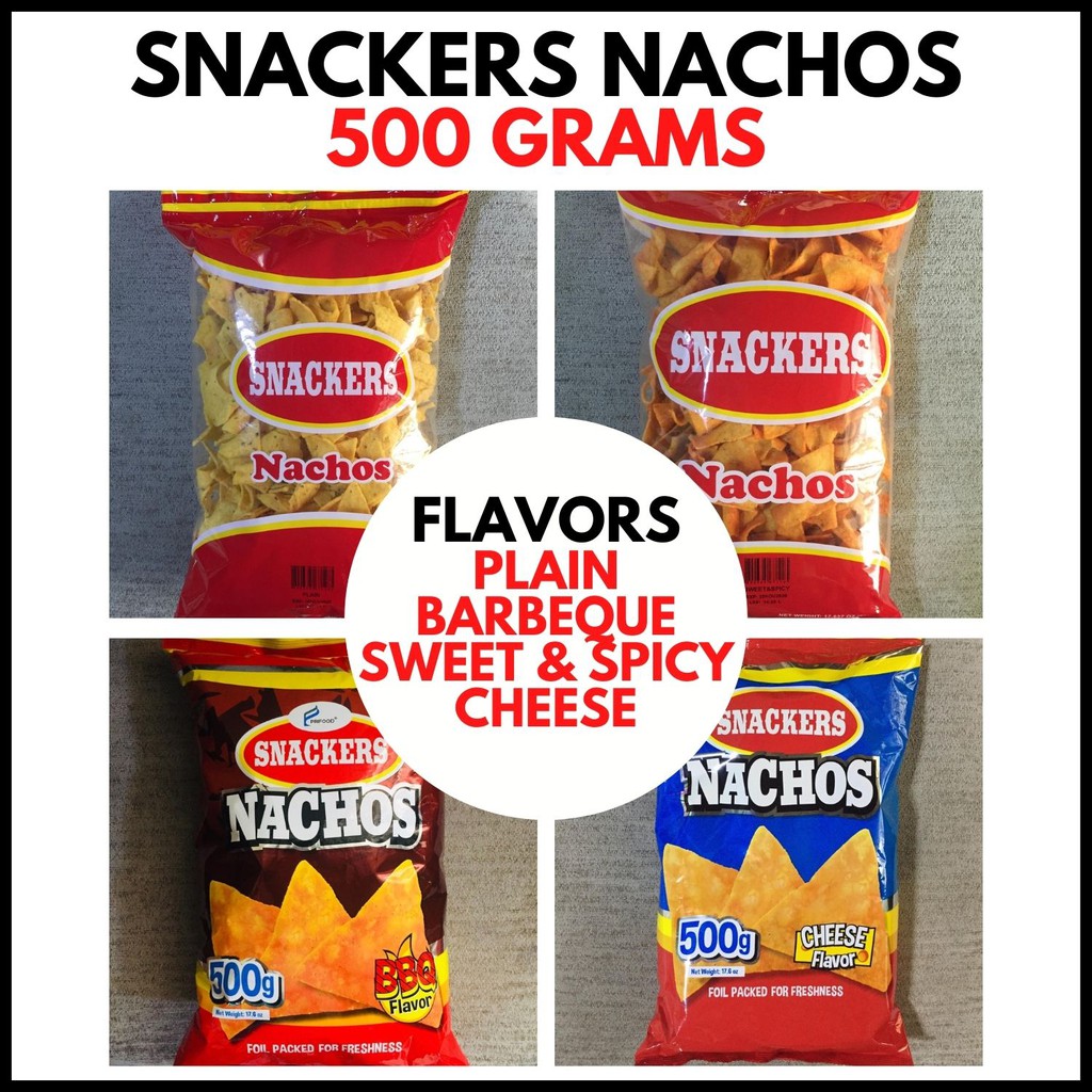 NACHOS - 500g by SNACKERS (PLAIN | BARBEQUE | SWEET & SPICY | CHEESE ...