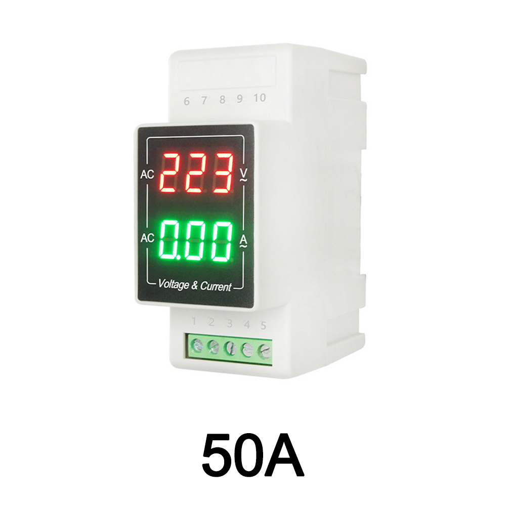 Rail-Type Three-Digit Led Digital Display Ac Voltage Ammeter Ac380V ...