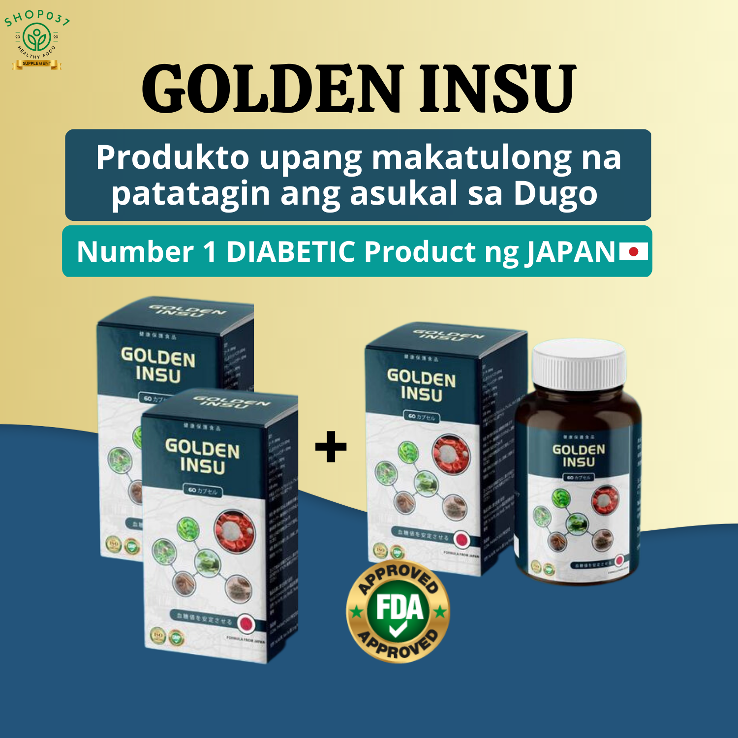 Shop037 Golden Insu (Buy 2 + 1) for Diabetes, Lowering Blood Sugar 60 ...
