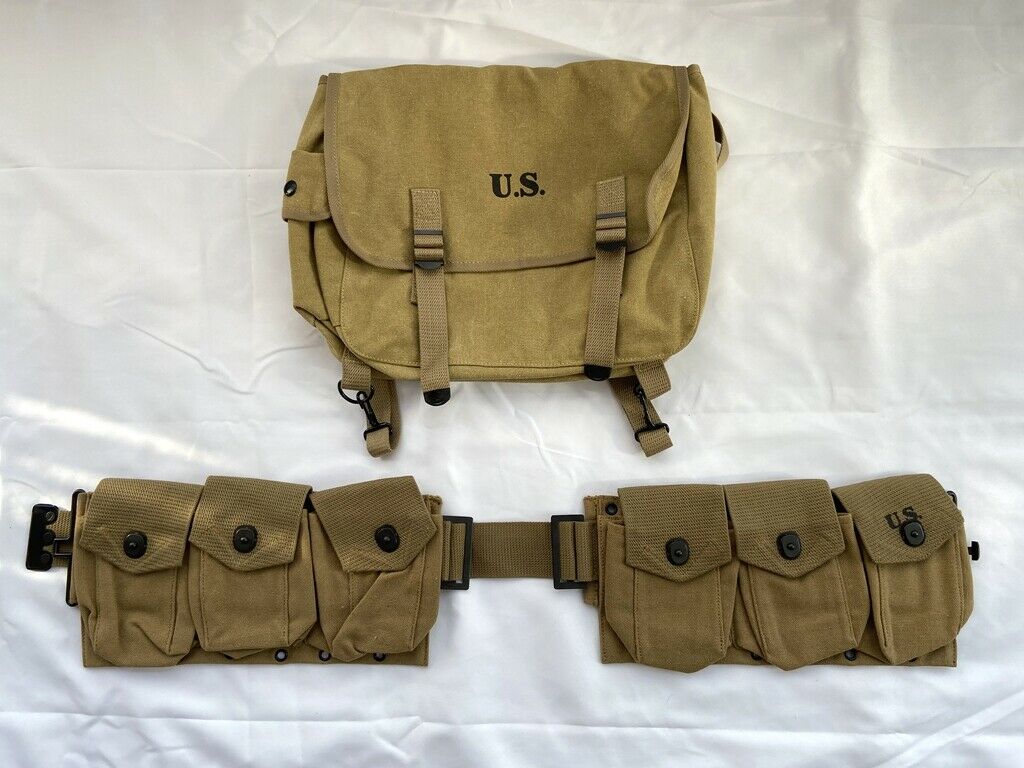 WWII WW2 Us Army M1936 M36 Field Haversack& Infantry Bar Equipment Belt ...
