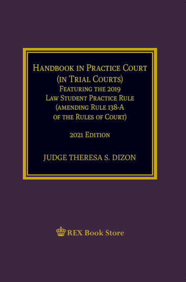 Handbook in Practice Court (In Trial Courts) 2021 Edition by Dizon ...