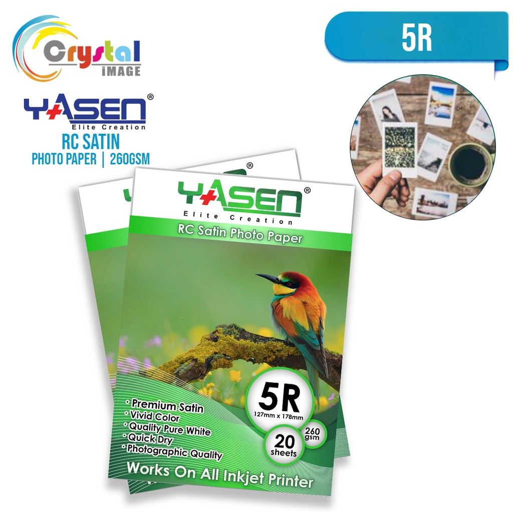 RC Satin Photo Paper 260 GSM 5R (20 sheets/pack) for Inkjet Printer | Lazada PH