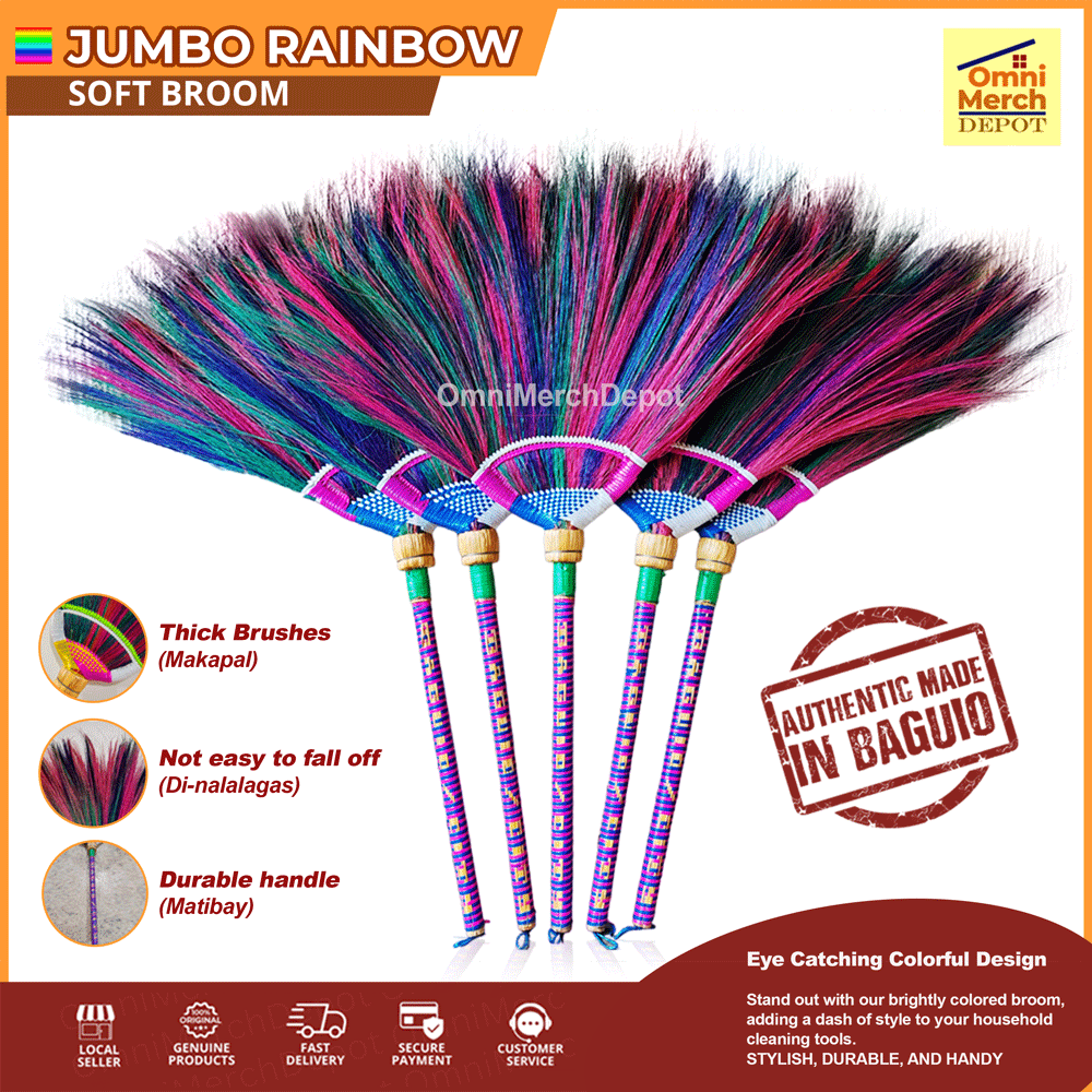 KAMBOJ Jumbo Rainbow Soft Brooms Walis tambo Makapal at Matibay Broom ...