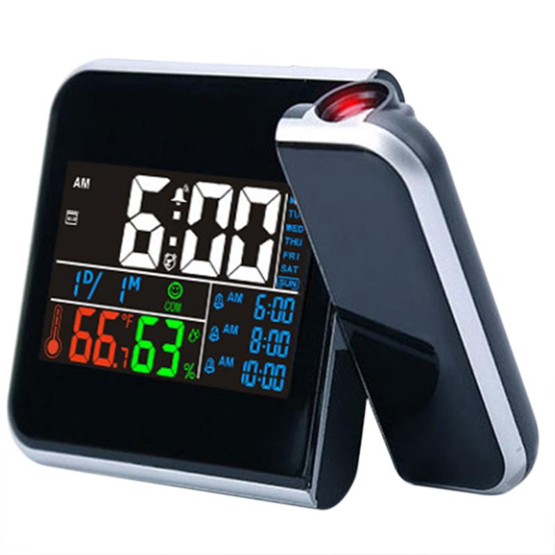 3.7'' Digital LCD Time Projection Projector LED Alarm Clock Weather ...