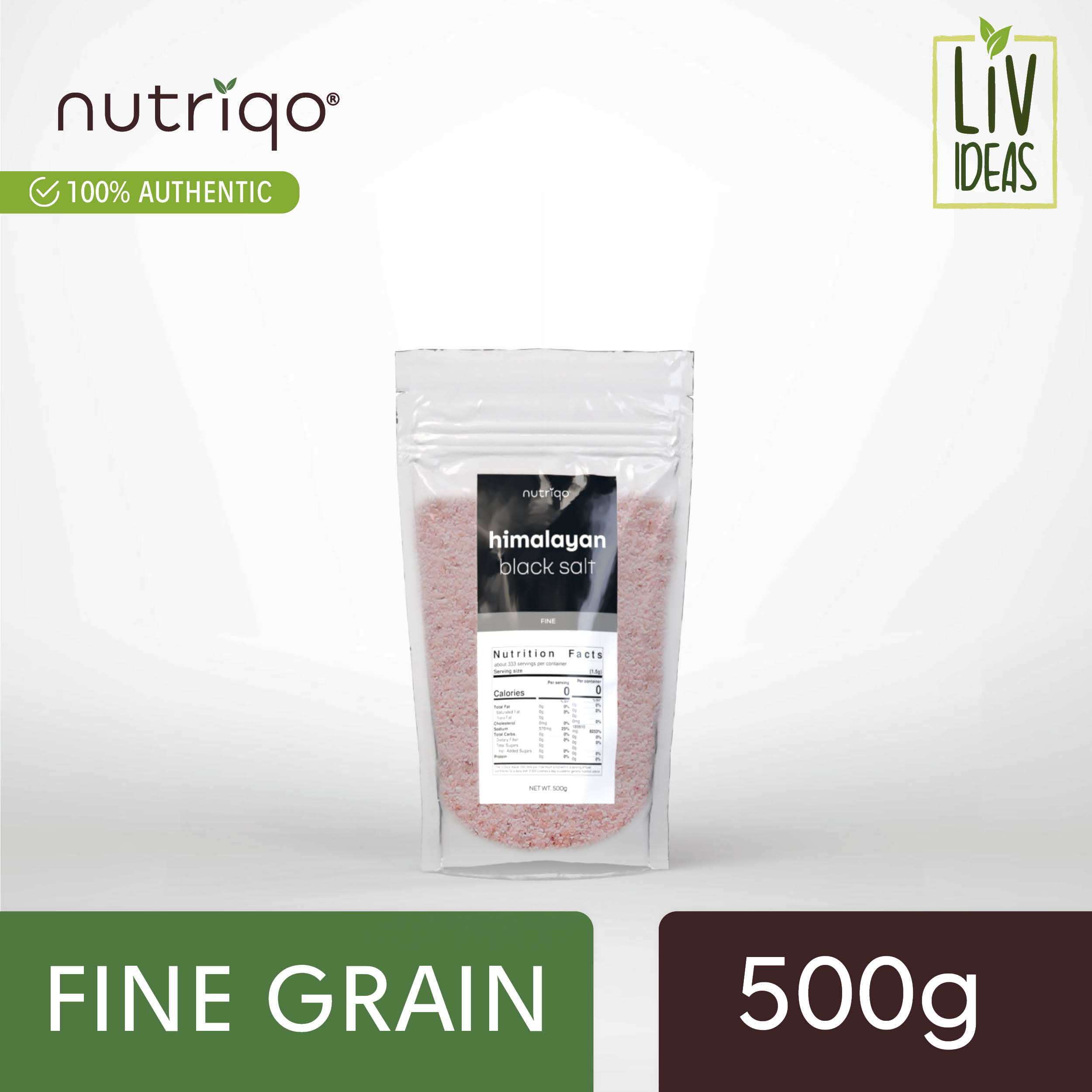 Nutriqo Himalayan Black Salt (Kala Namak) Fine Grain 500g | Lazada PH