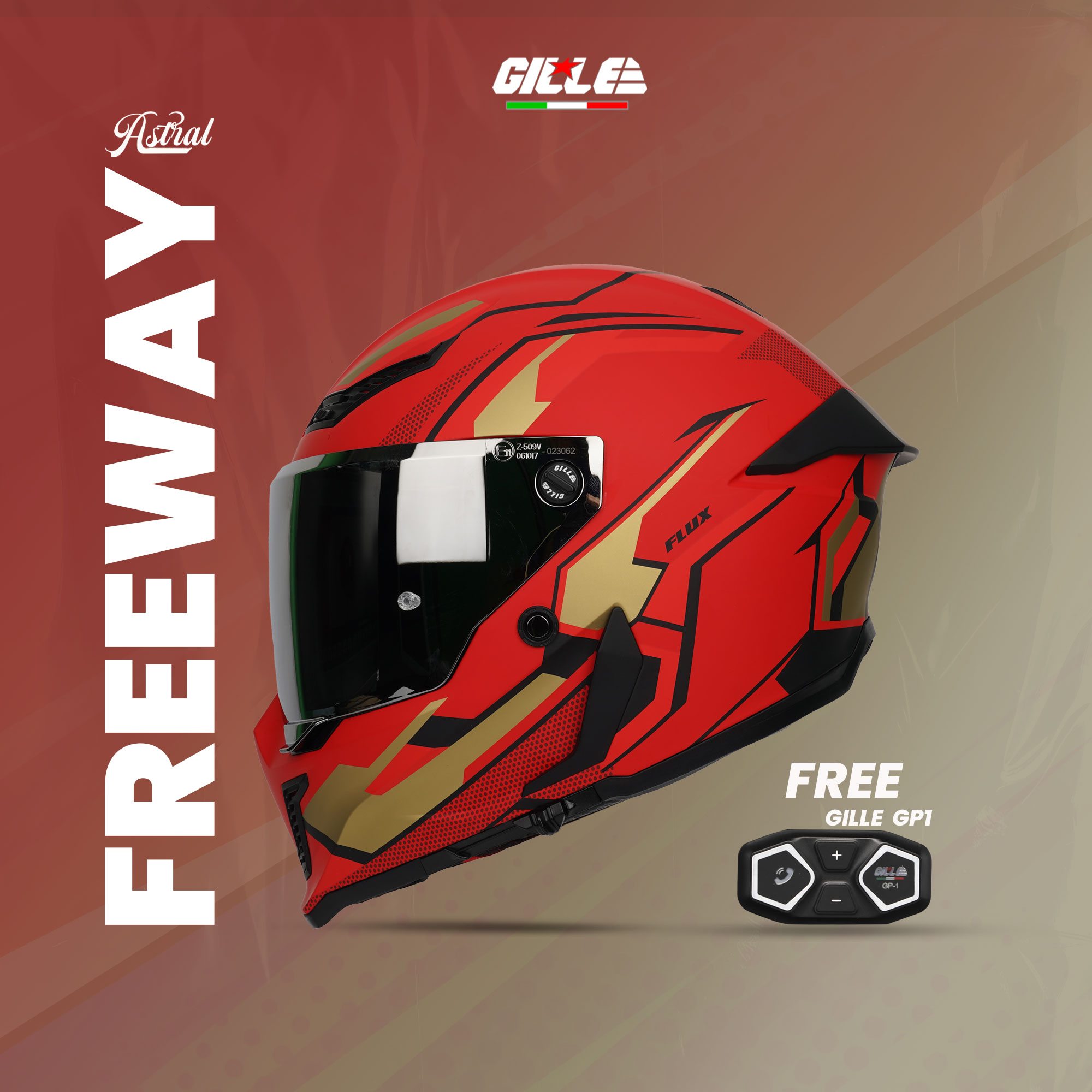 GILLE helmet ASTRAL Plain Color Full Face Dual Visor Motorcycle Helmet ...