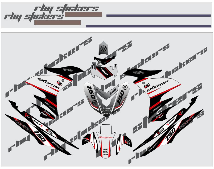 Decals sticker for Sniper 150, Exciter, 002 Gray | Lazada PH