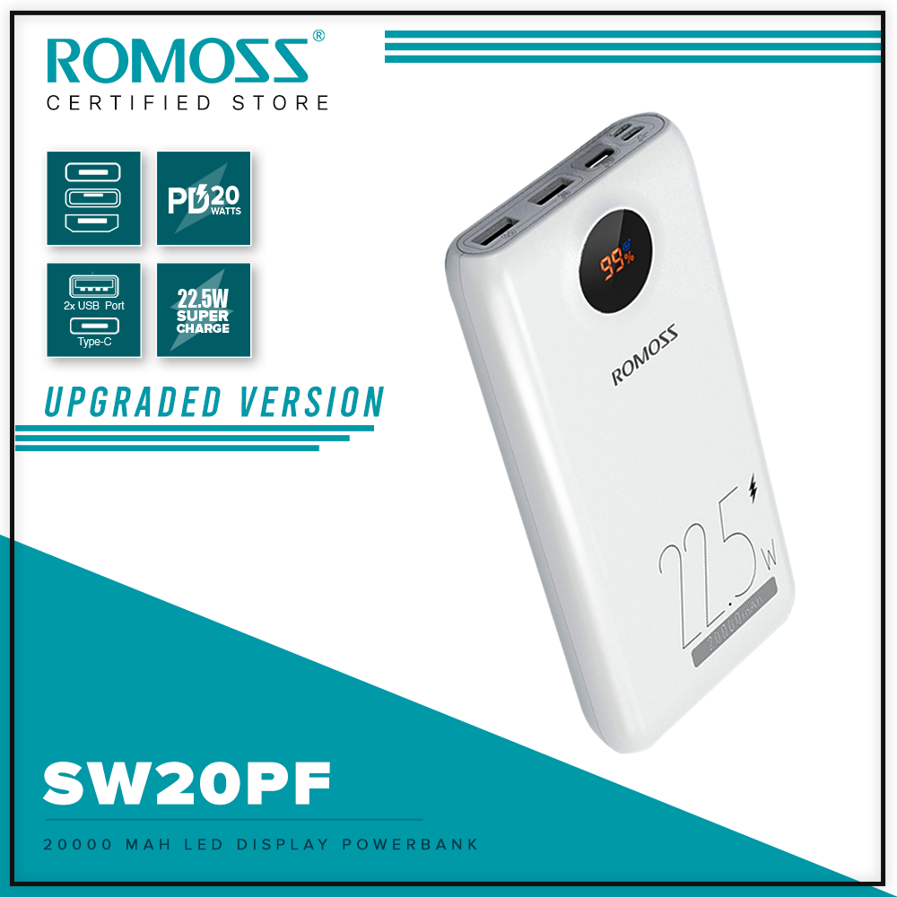 Romoss SW20PF 20000mAh Power Bank 22.5W Super Fast Charge 18WPD Two-way ...