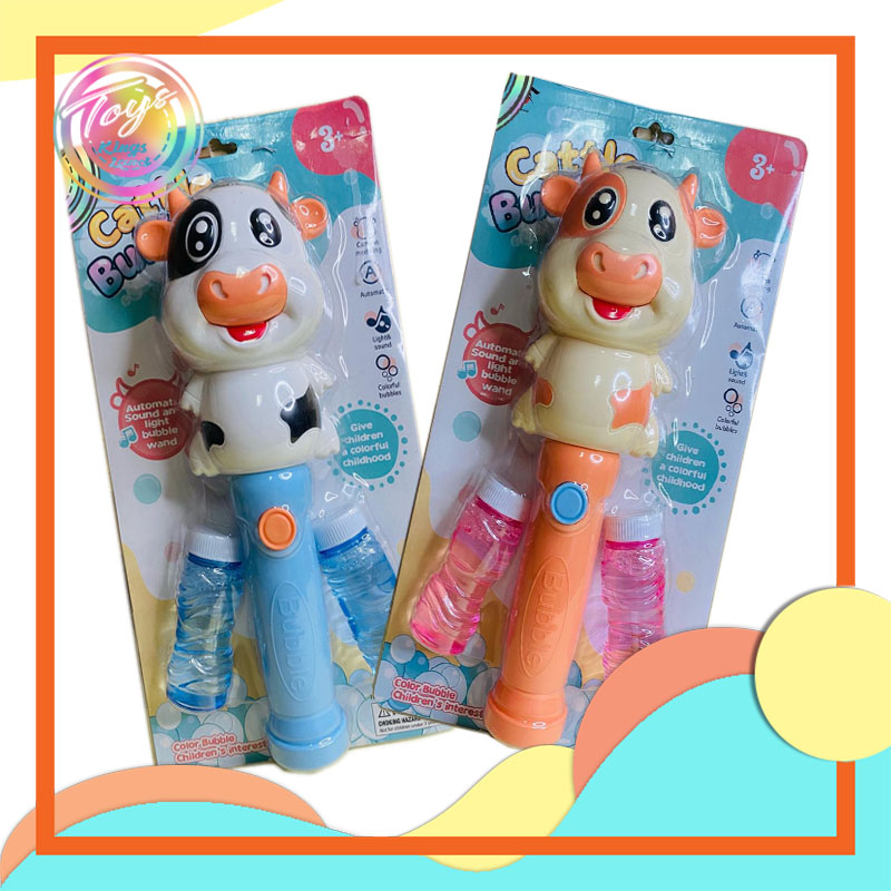TK Cartoon Cute Cattle Electric Bubble Wand Lighting Sound Automatic ...