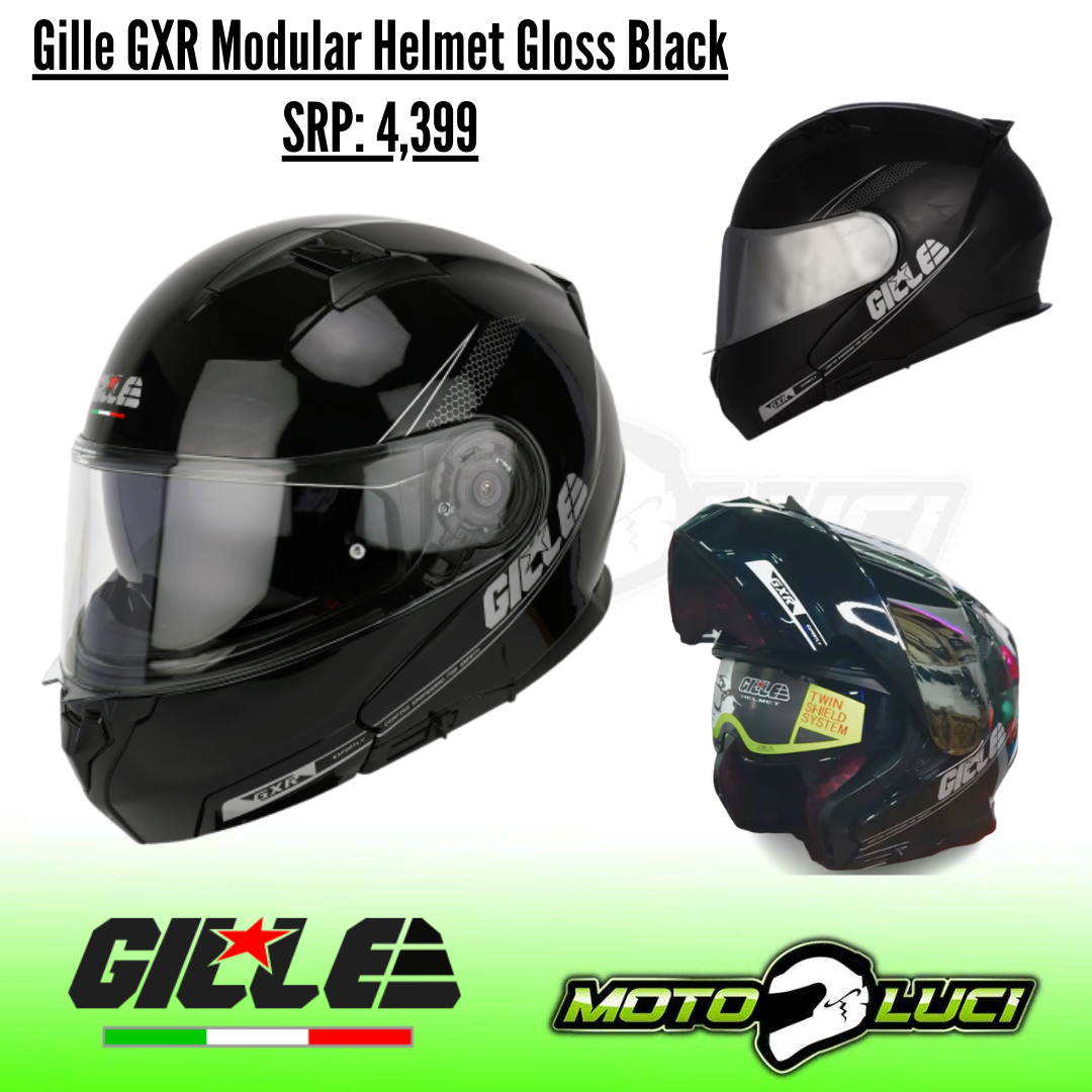 Gille GXR Modular Dual Visor Motorcycle w/ free Iridium Silver Lens ...