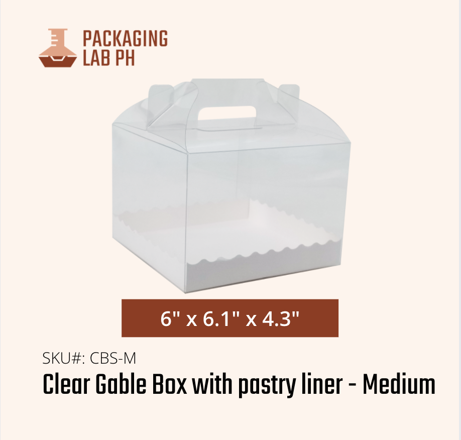 [10pcs] Clear Gable Box with pastry liner / clear pastry box with ...