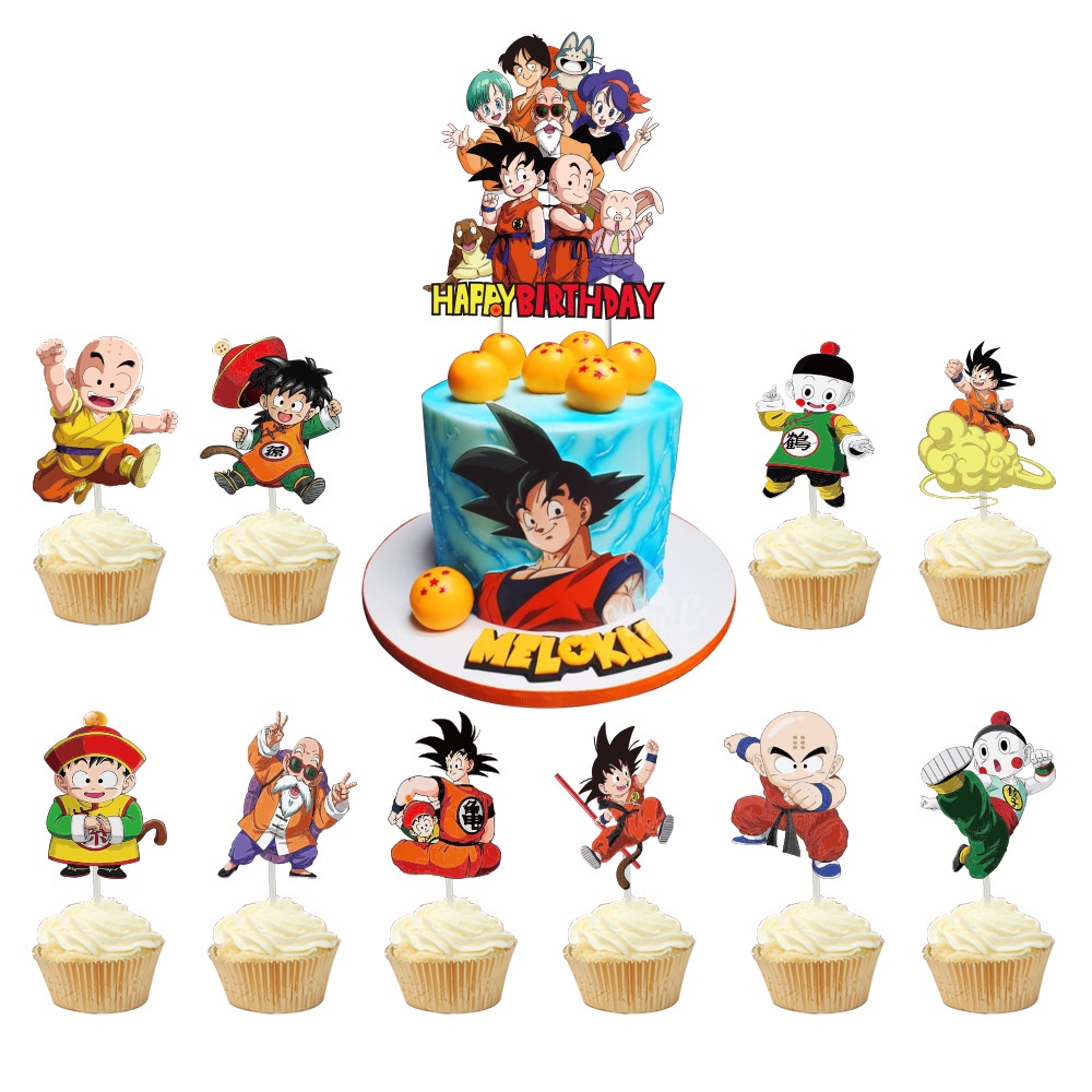 vm2 Dragon Ball Theme Goku Birthday Party Decoration Cake Topper Latex ...