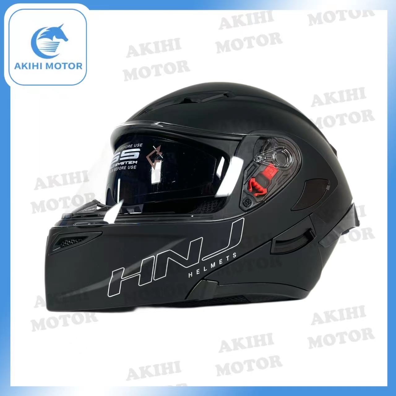[AKIHI MOTOR] MOTORCYCLE FULL FACE HELMET MODULAR DUAL VISOR HNJ #852 ...