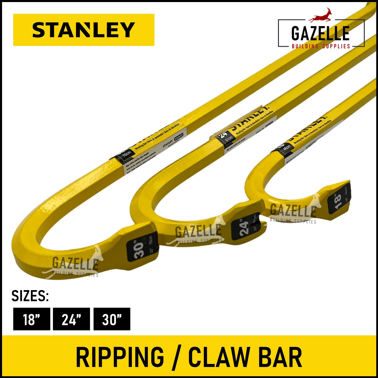 Stanley Ripping Bar Wrecking Bar Claw Bar 18 " / 24 " / 30 " in - 55 ...