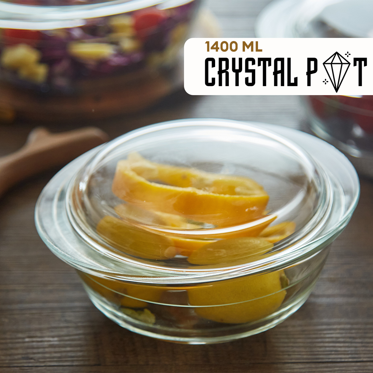 Clear Borosilicate Glass Oven Safe Serving Casserole Dish Baking Round ...