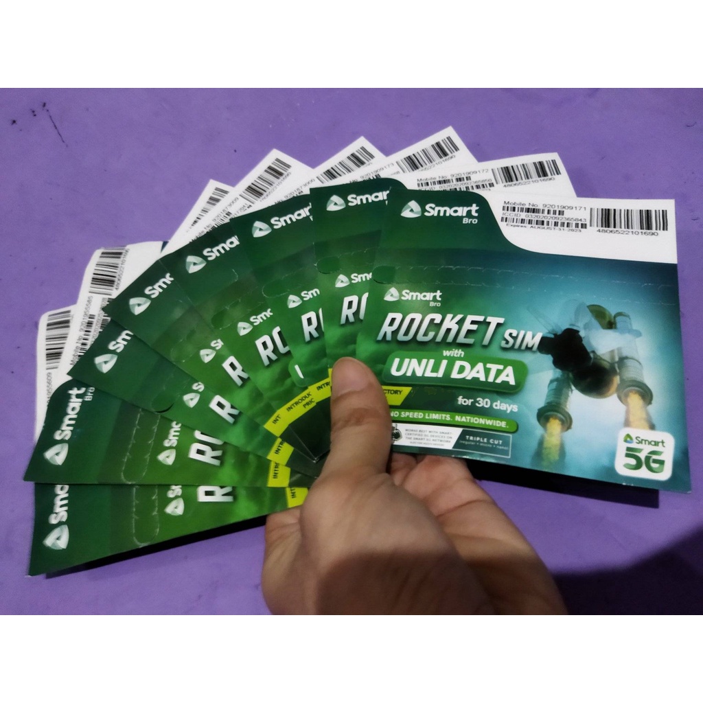 SPECIAL VANITY Smart Bro Rocket SIM w/ UNLI data for 30 days durable ...