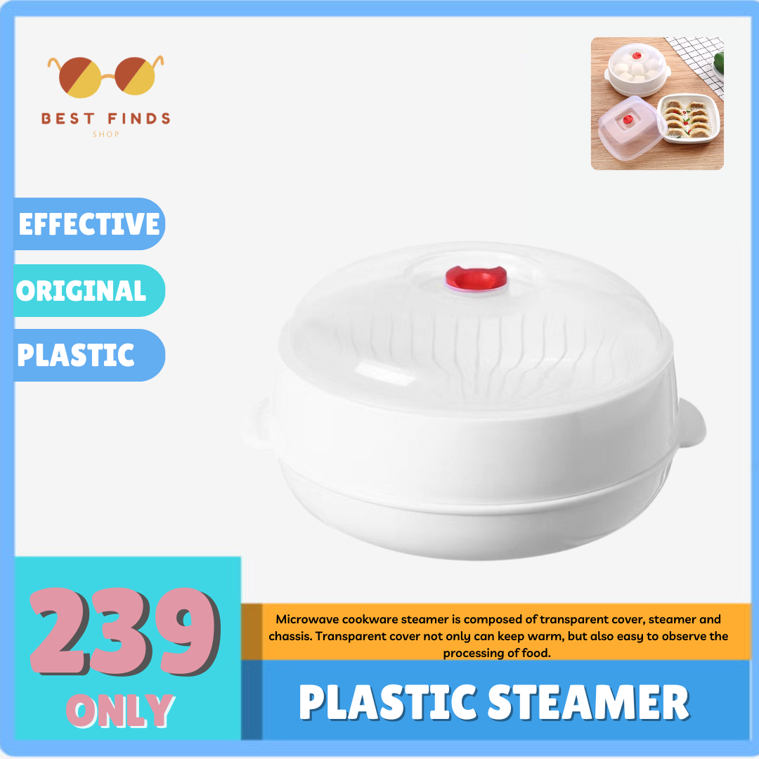 Microwave Oven Steamer Plastic Round Steamer with Cooking Lid | Lazada PH