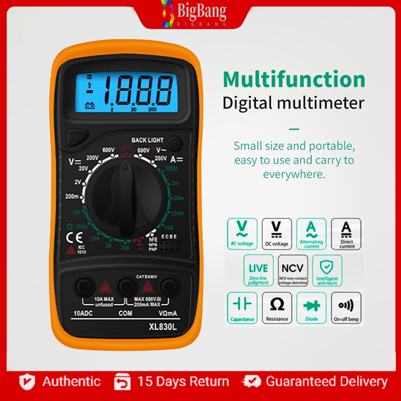 [Upgraded Version] Digital Multimeter XL830L Volt Meter Ammeter ...