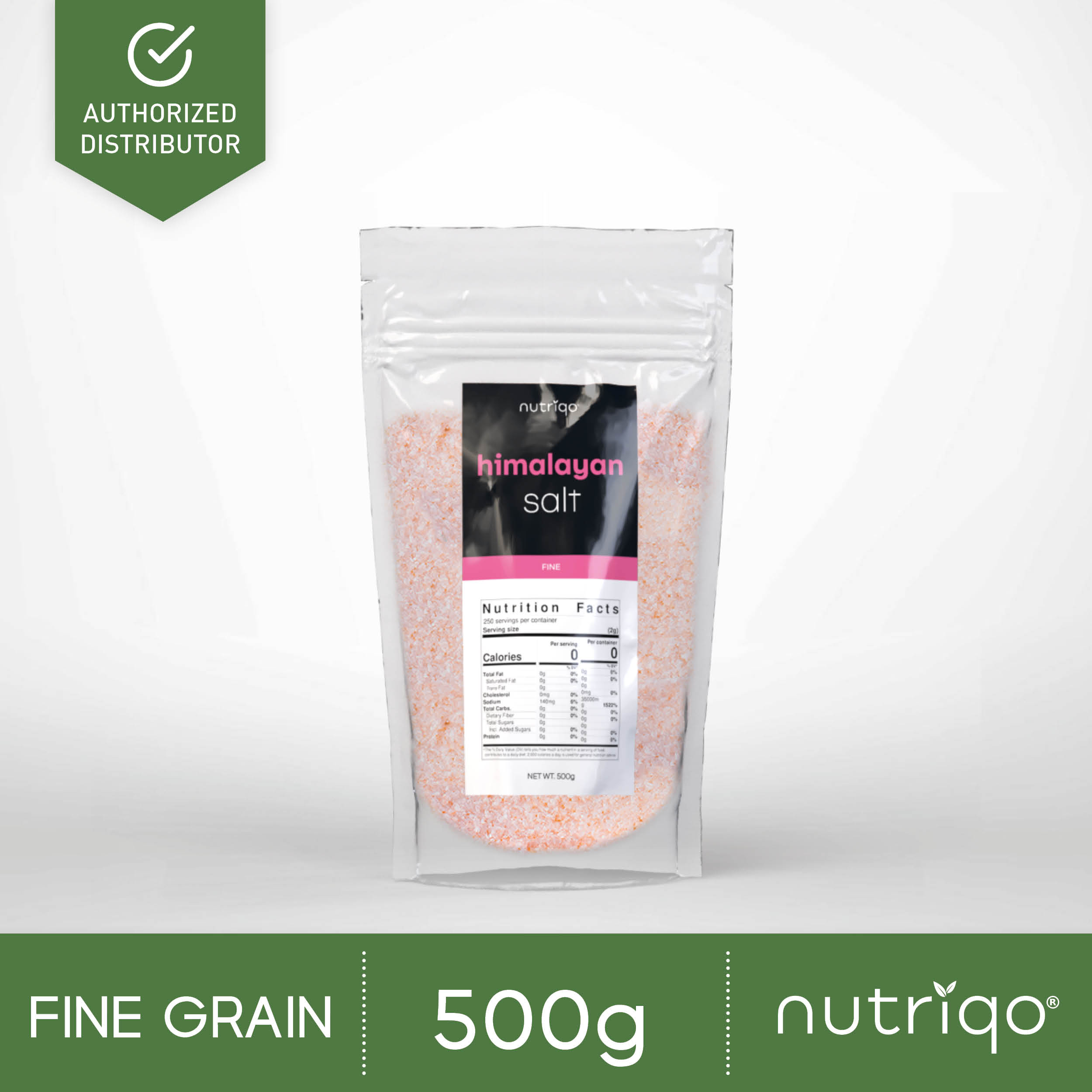 Nutriqo Himalayan Pink Salt Fine Grain 500g | Lazada PH