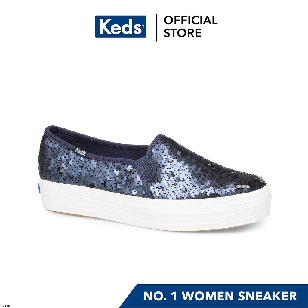 Keds Triple Deck Reverse Sequin Women's Sneakers (Navy) WF60407 | Lazada PH