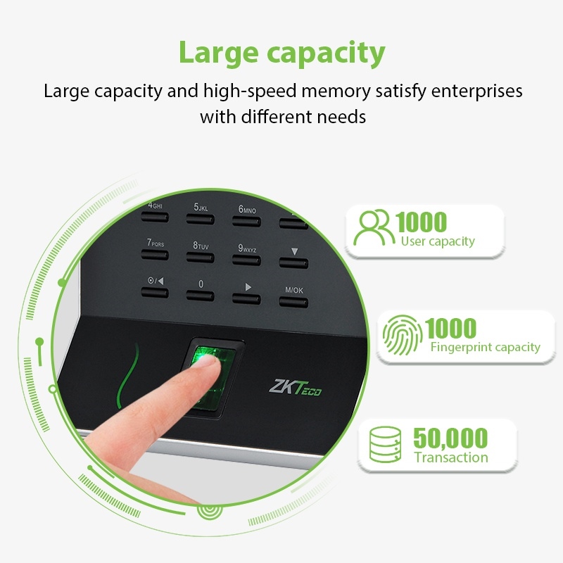 ZKTeco Wl20 Fingerprint Time And Attendance Terminal With Wi-Fi Module Clock Office USB | Lazada PH