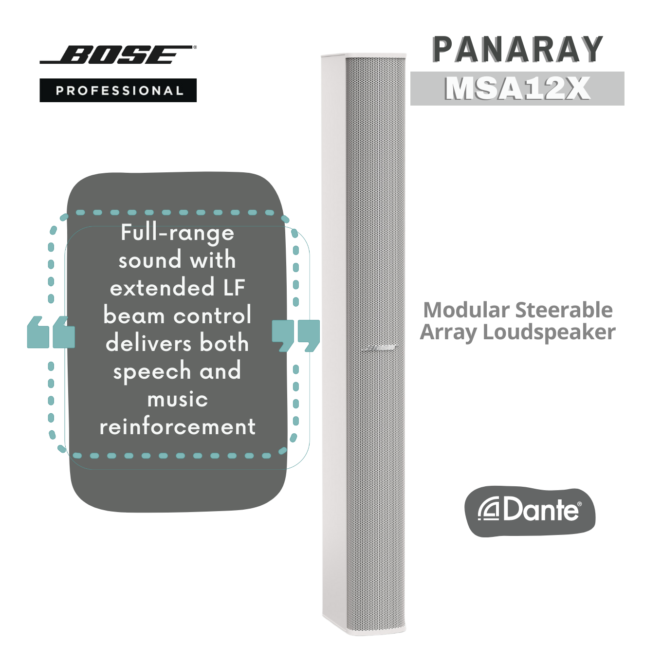 BOSE PANARAY Modular Beam Steering Loudspeaker System MSA12X Full-range ...