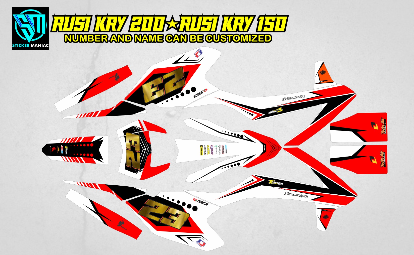 Rusi kry 200, rusi kry 150 full body decals | Lazada PH