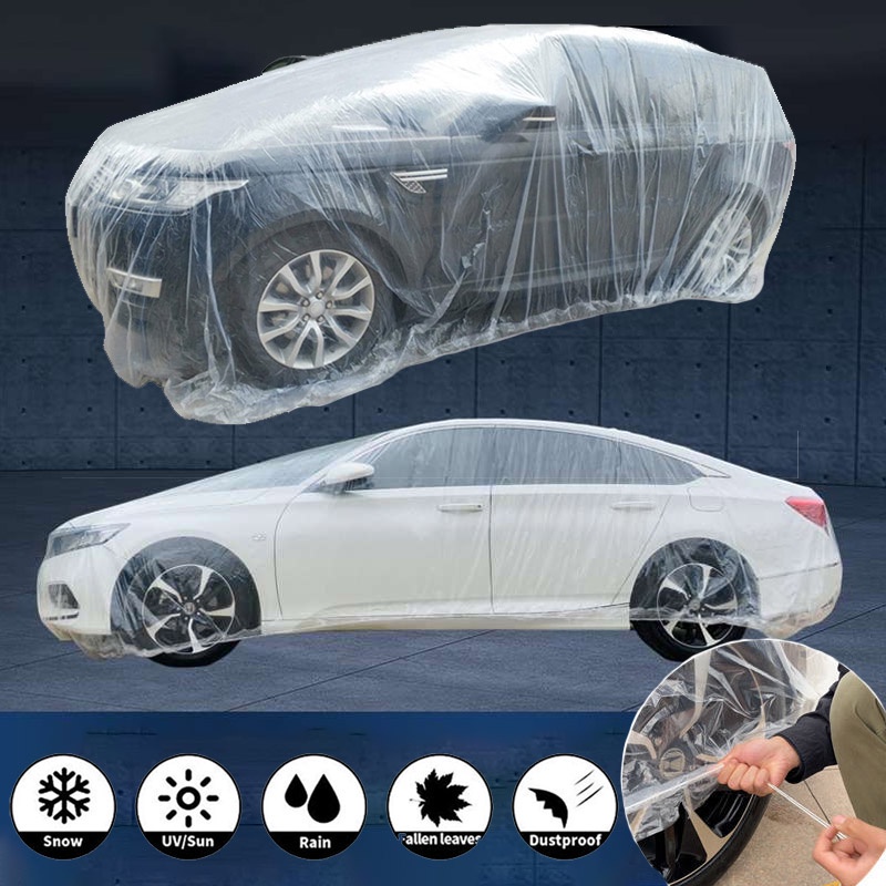 Universal Disposables Clear PE Car Cover Car Shield Car Protective ...