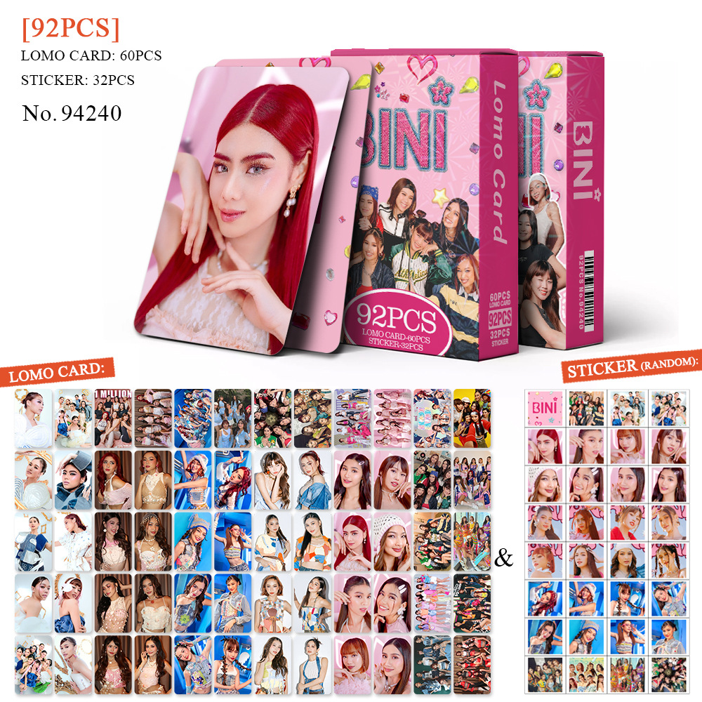 BINI Photocard Photo Series 92 Pcs Back to Back Print Laminated Blooms Colet Mikha Maloi Aiah ...