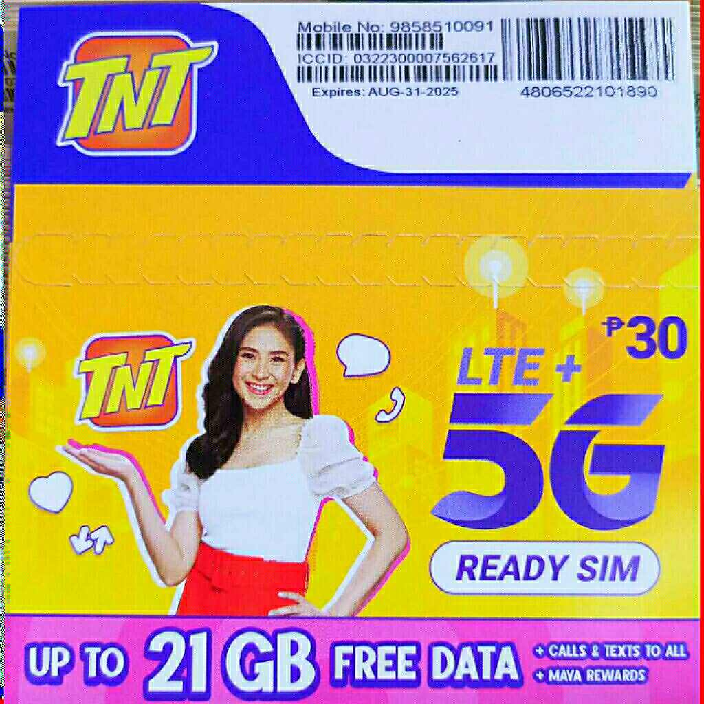 TNT SIM CARD 5G Latest Sim FREE Up To 21GB Data Brand New and Sealed ...