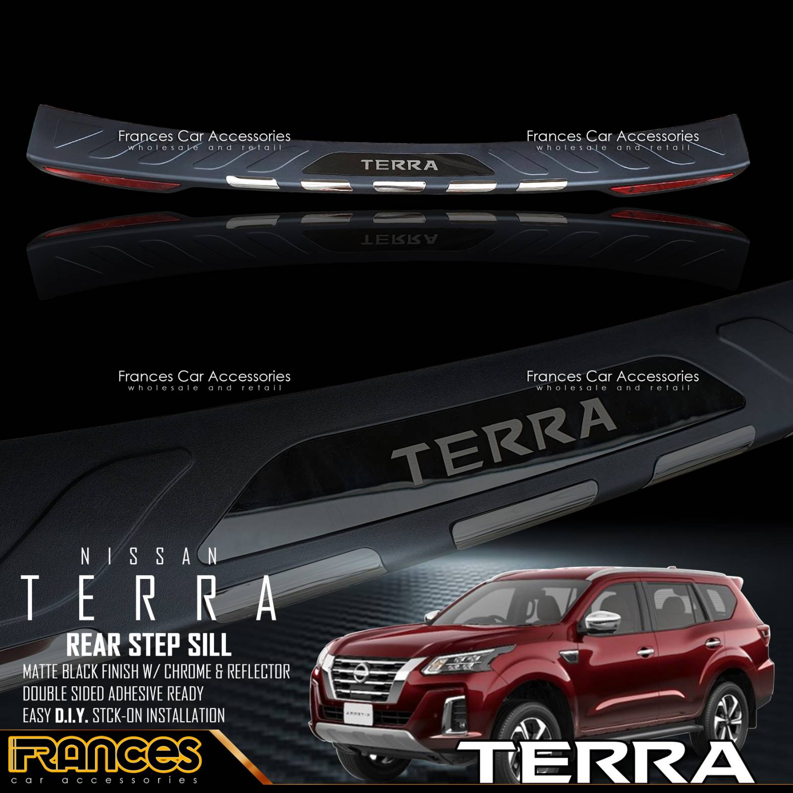 Nissan Terra 2022 to 2025 With Chrome Reflector Rear Bumper Protector ...