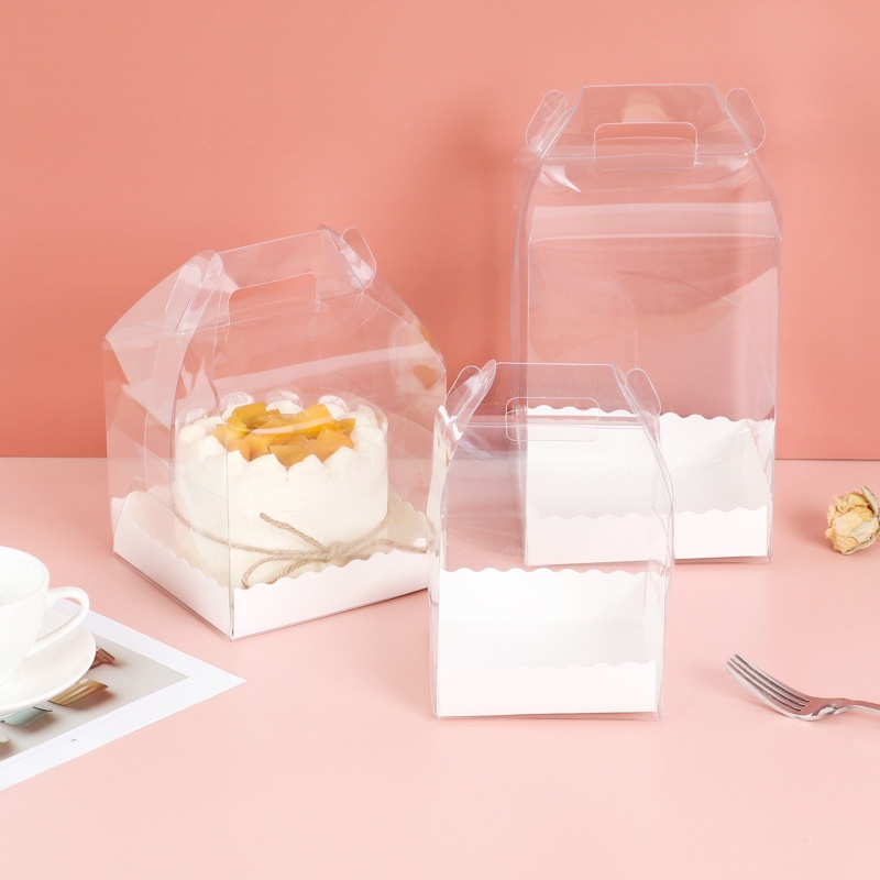 [COD] Clear Mini Cake Box with Handle Acetate Transparent Cake Box for ...