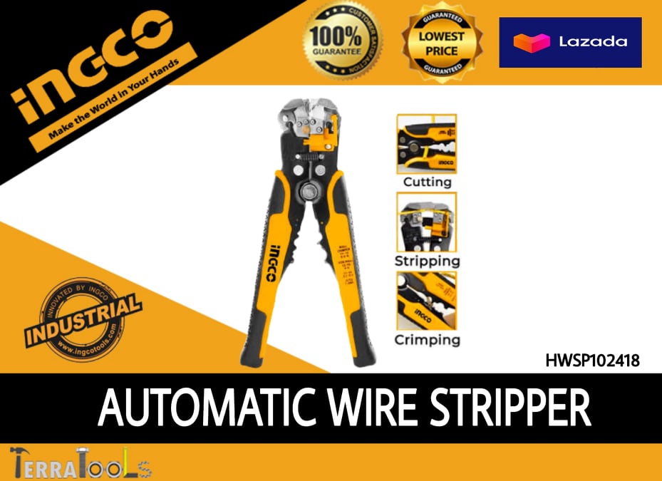 INGCO 3 in 1 Multi-function Automatic Wire Stripper - Stripping ...