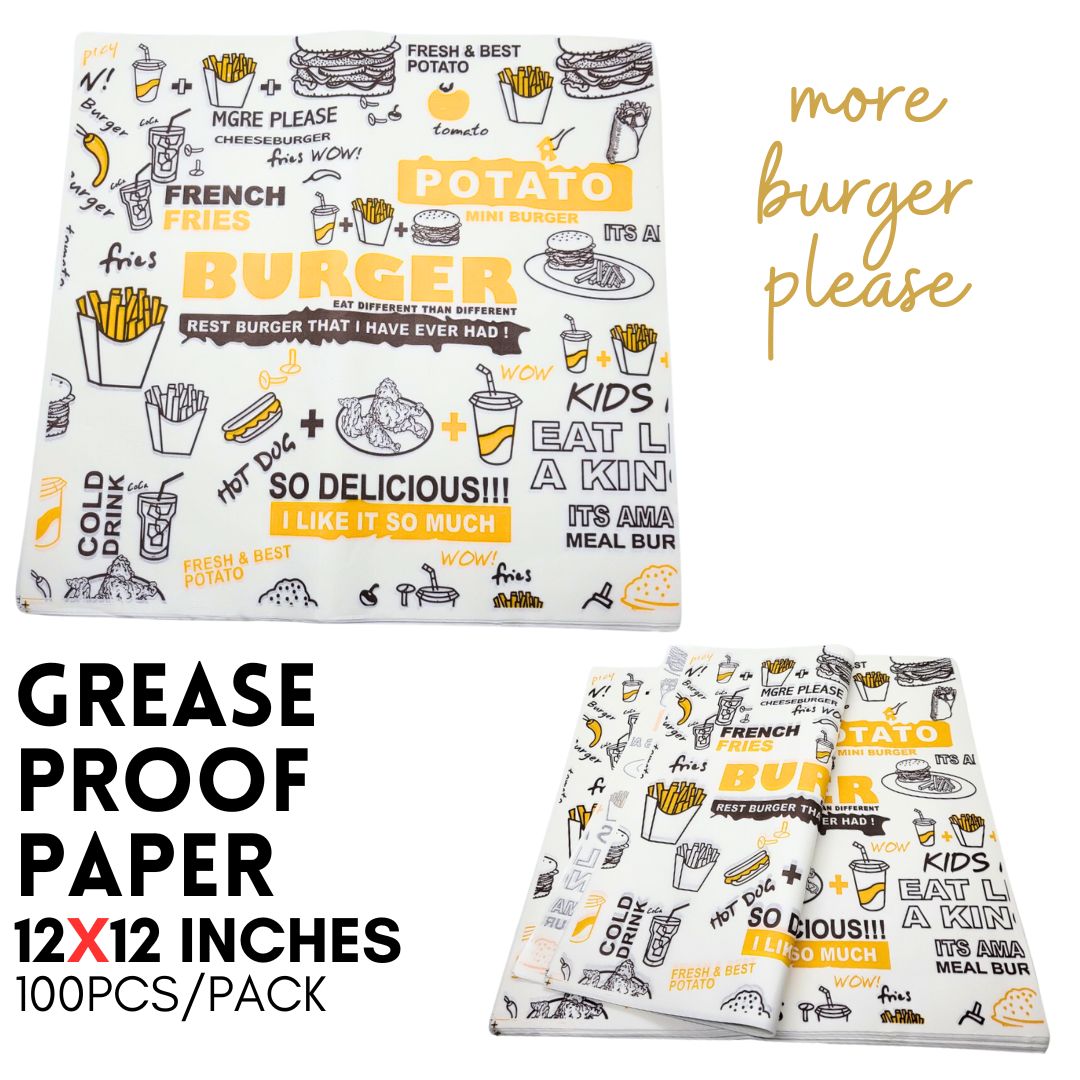 Checkered Grease Proof Paper Burger Wrapper Food Wrapper Food Liner ...