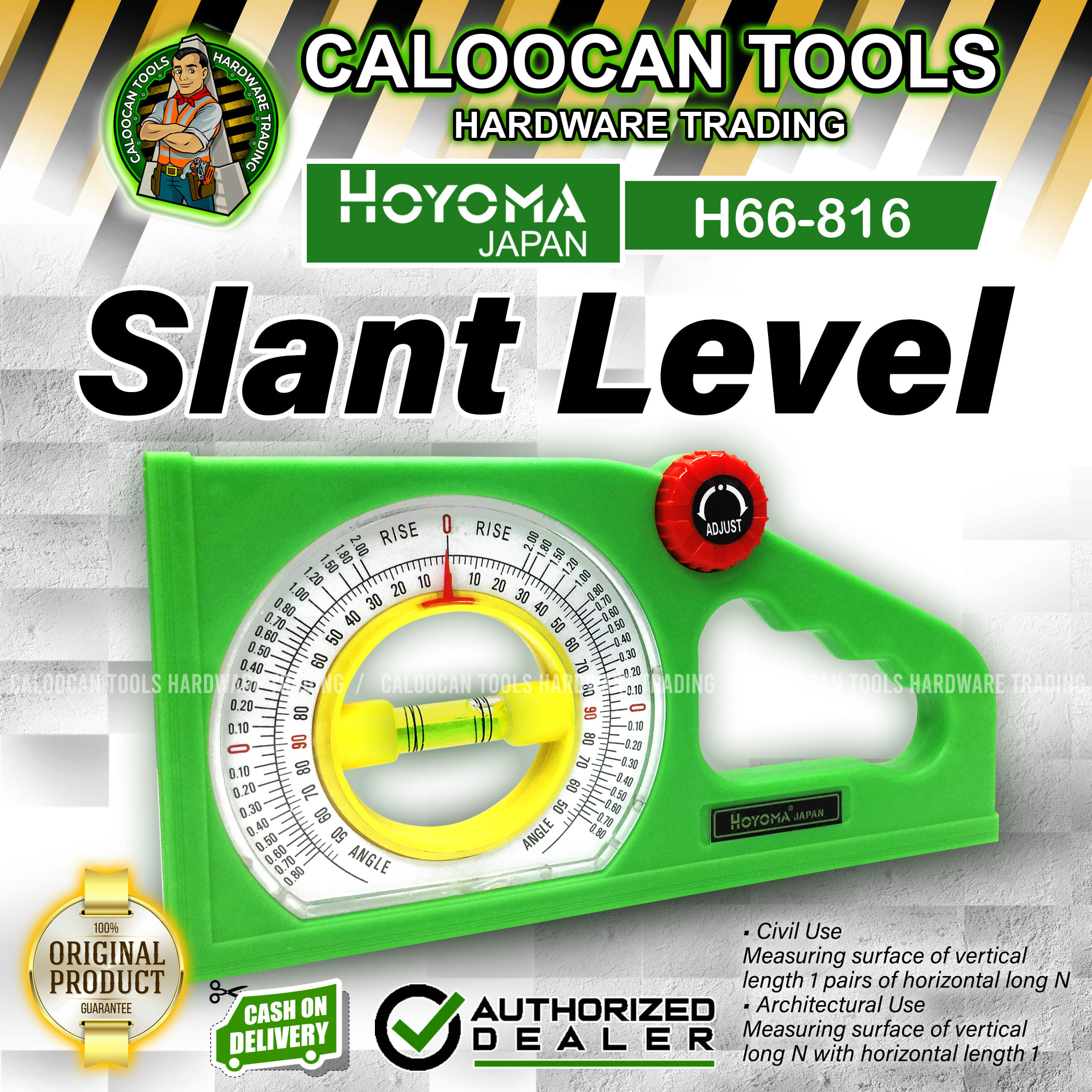 Slant Level Slope Angle Finder Slope Meter (H66-816)(HOYOMA Japan ...