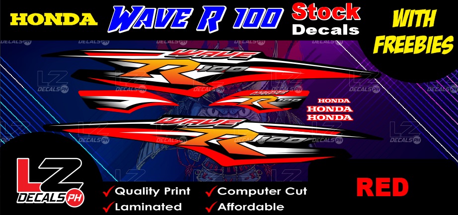 Honda Wave R 100 Stock Decals / Stickers with Freebies | Lazada PH