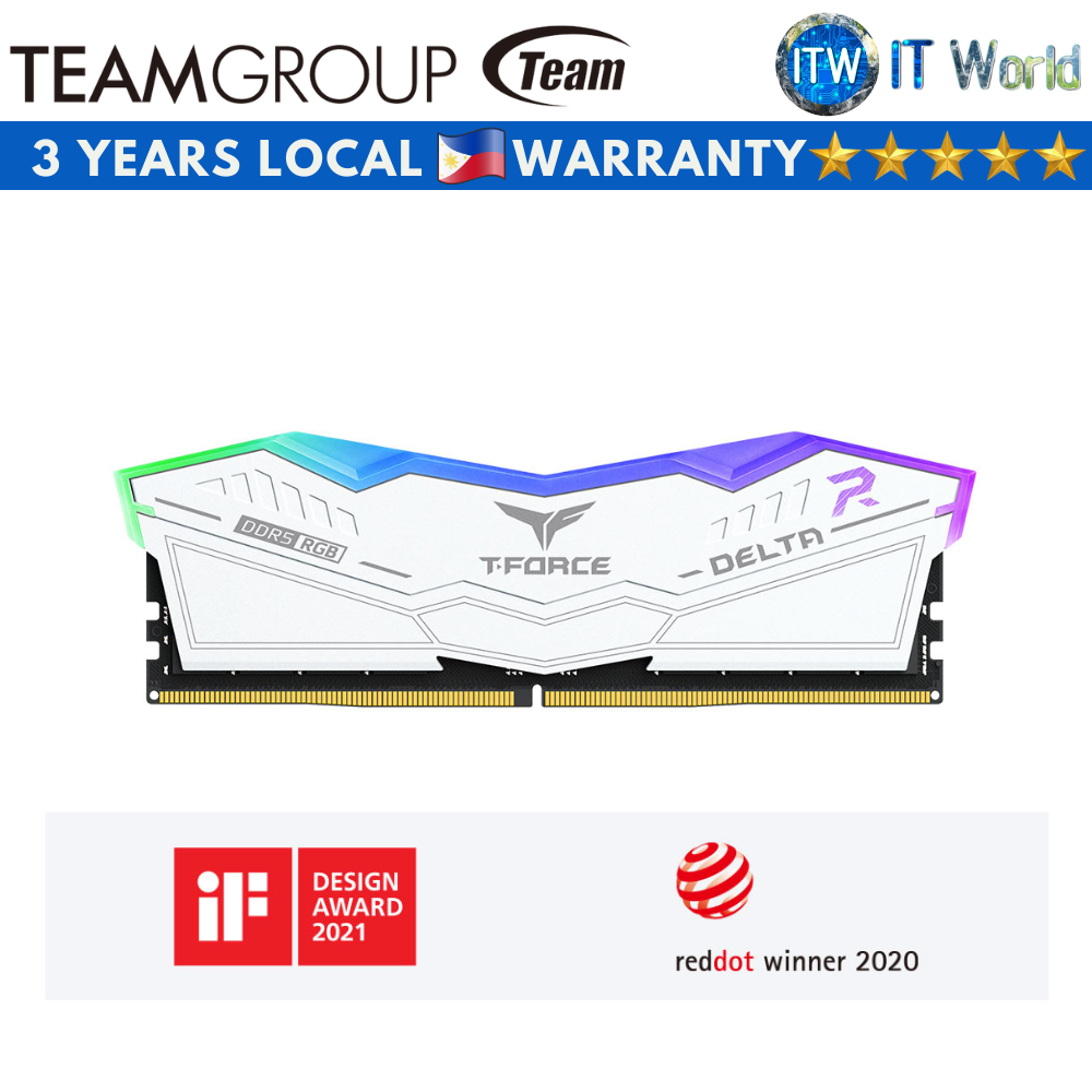 Itw | Teamgroup Delta RGB White 16GB (1x16GB) DDR5-6000Mhz CL38 Desktop ...