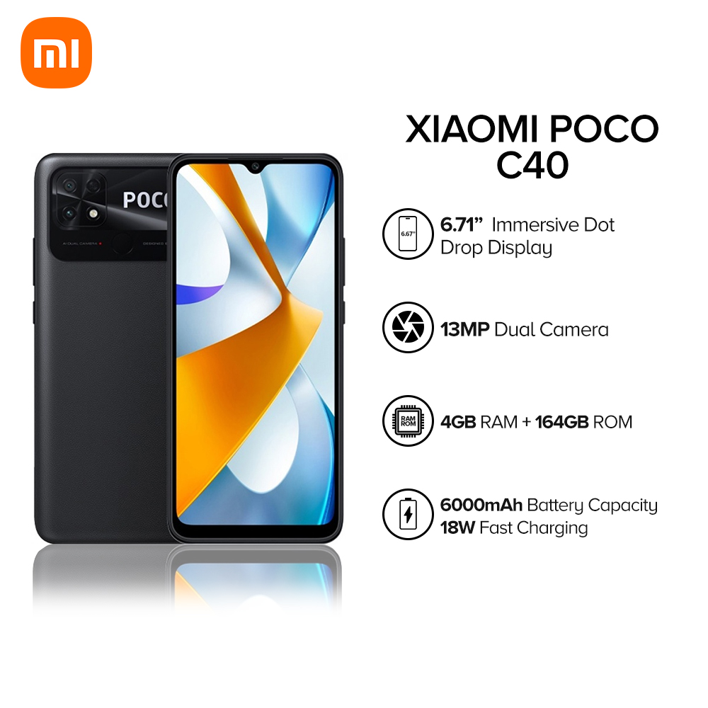 XIAOMI POCO C40 4GB RAM 64GB ROM 6000mAh battery 6.71” Immersive Dot ...