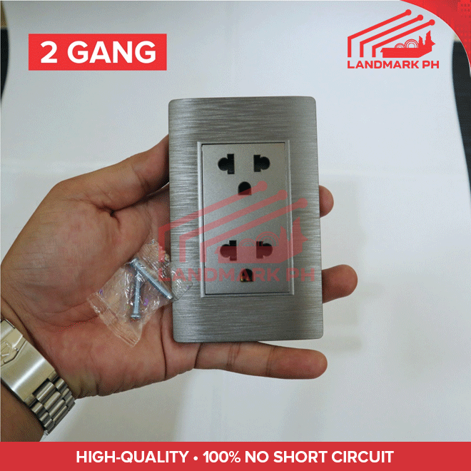 Premium Wall Socket Universal 1, 2, 3 Gang (GRAY) Wide Series / Heavy ...