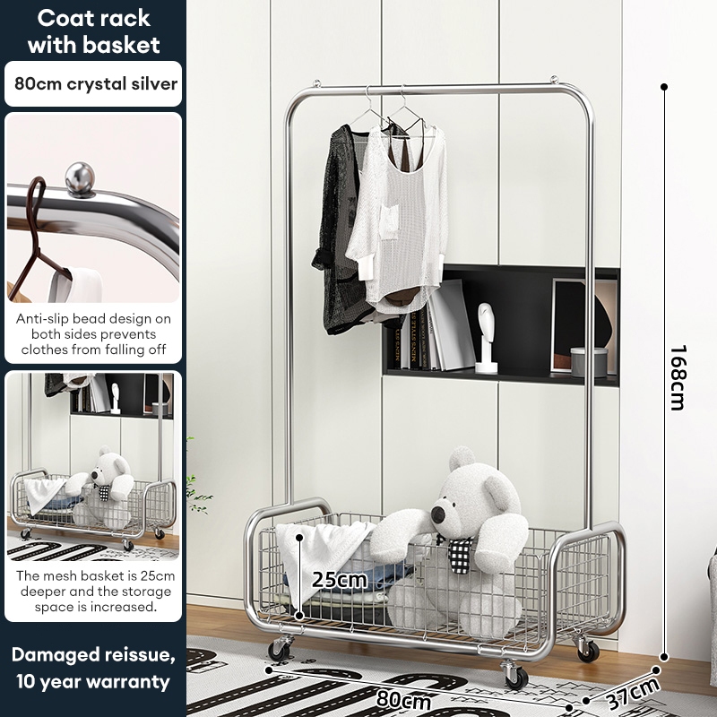 Sheeper Clothes Rack Hanger Clothes Hanger with Basket Bedroom Clothes ...