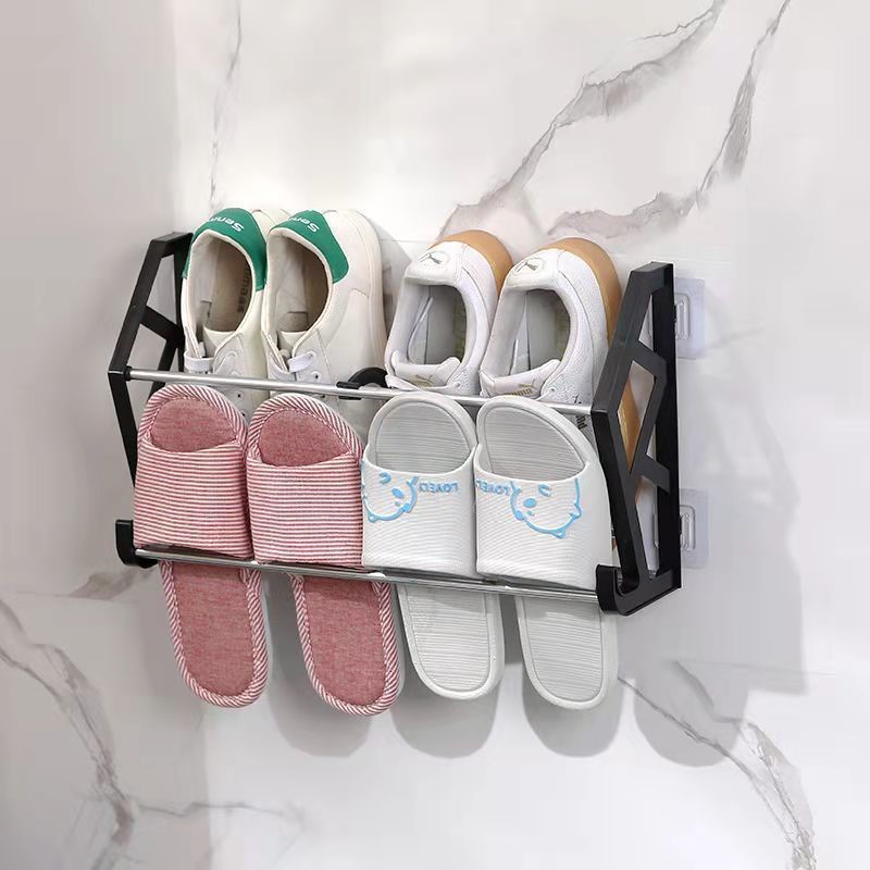 63cm Wall Mounted Slipper Organizer Shoe Rack Slipper Rack Organizer ...